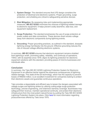 TAKO SINCE 1979 STOP RM250 MILLION LOSSES WITH MS IEC 62305 LIGHTNING ...