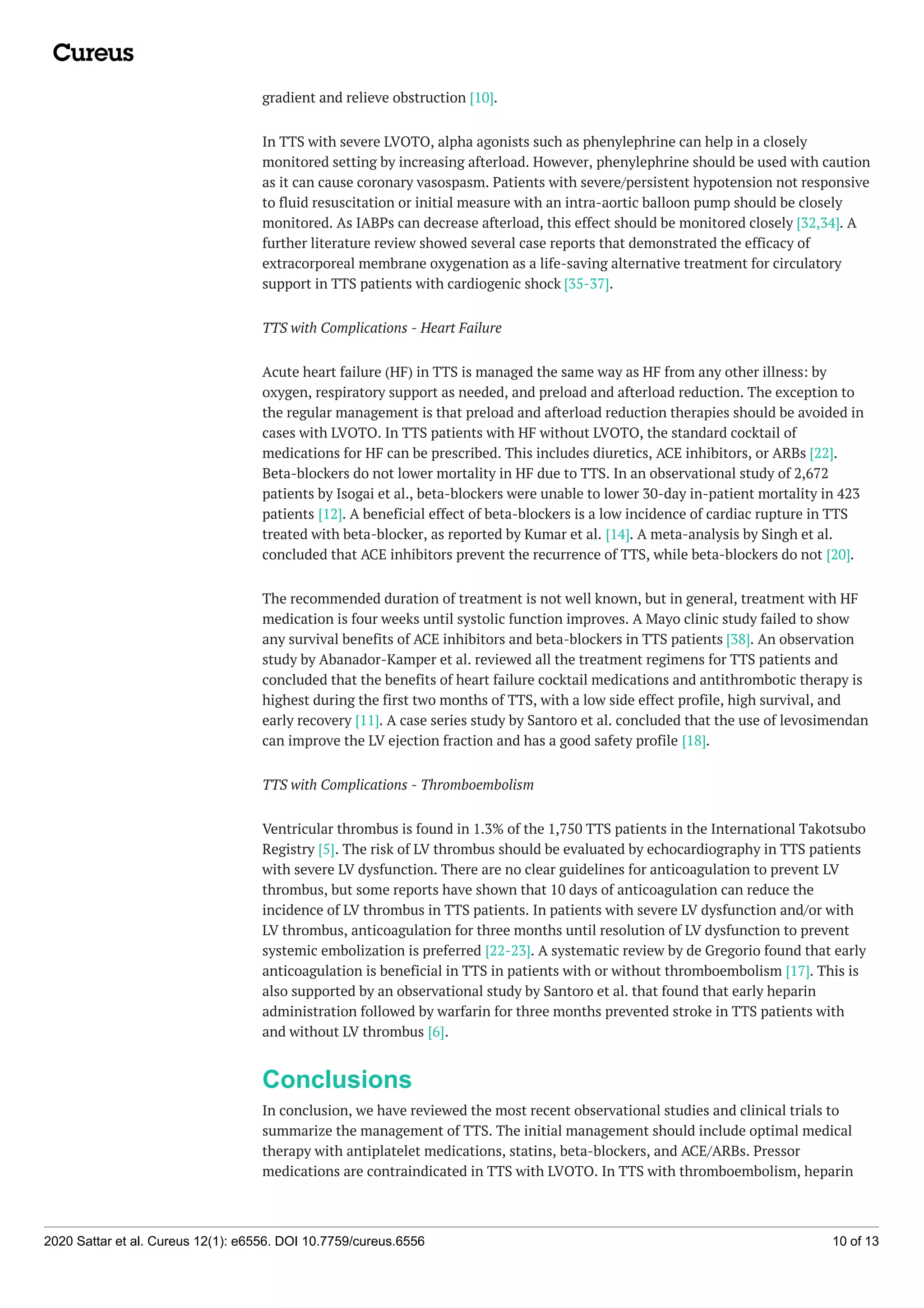 Management of Takotsubo Syndrome: A Comprehensive Review | PDF