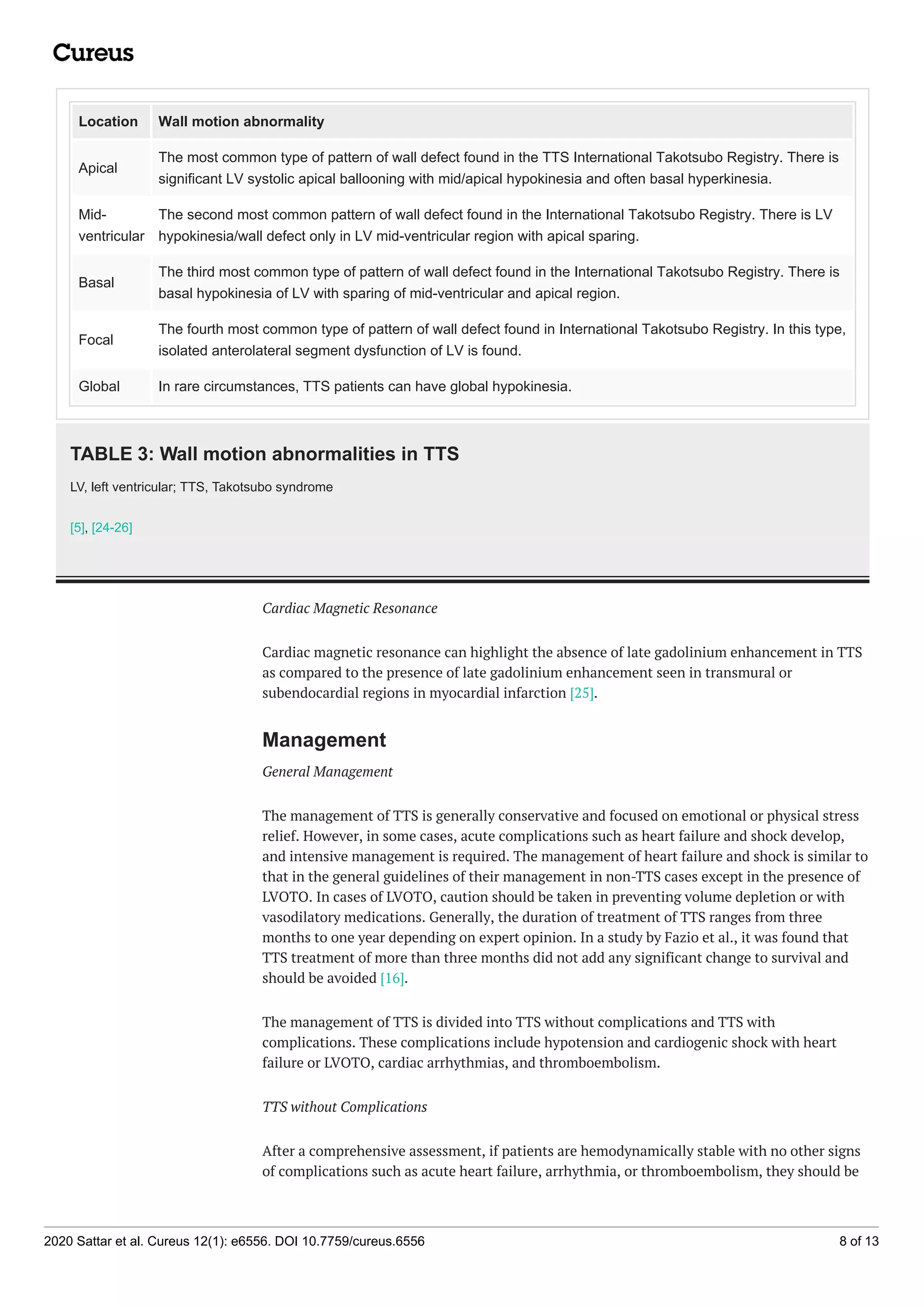 Management of Takotsubo Syndrome: A Comprehensive Review | PDF