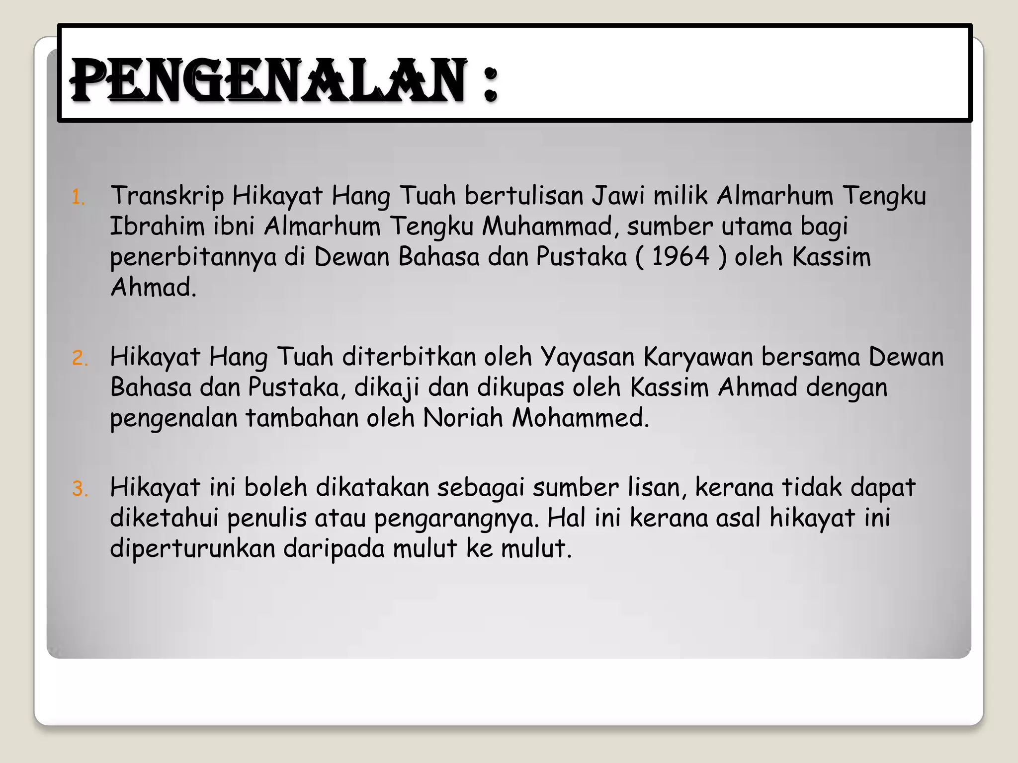 Takrif dan etimologi melayu serta konsep karya agung | PPTX