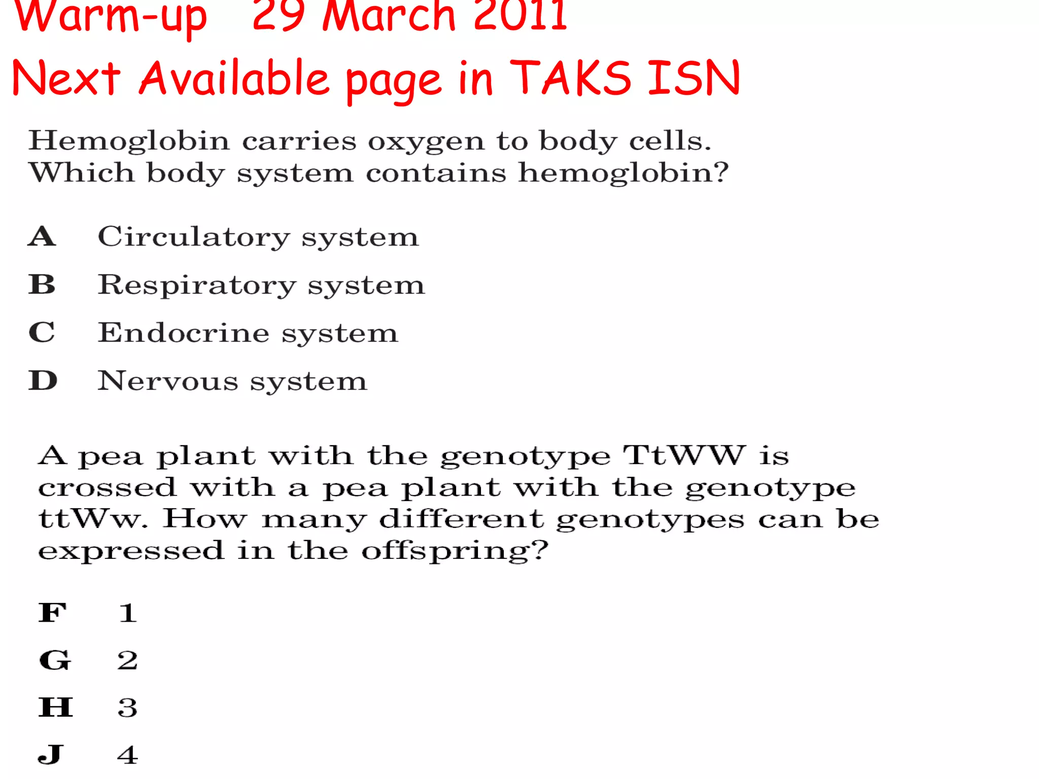 TAKS Objective 2 | PPT | Biological Sciences | Science