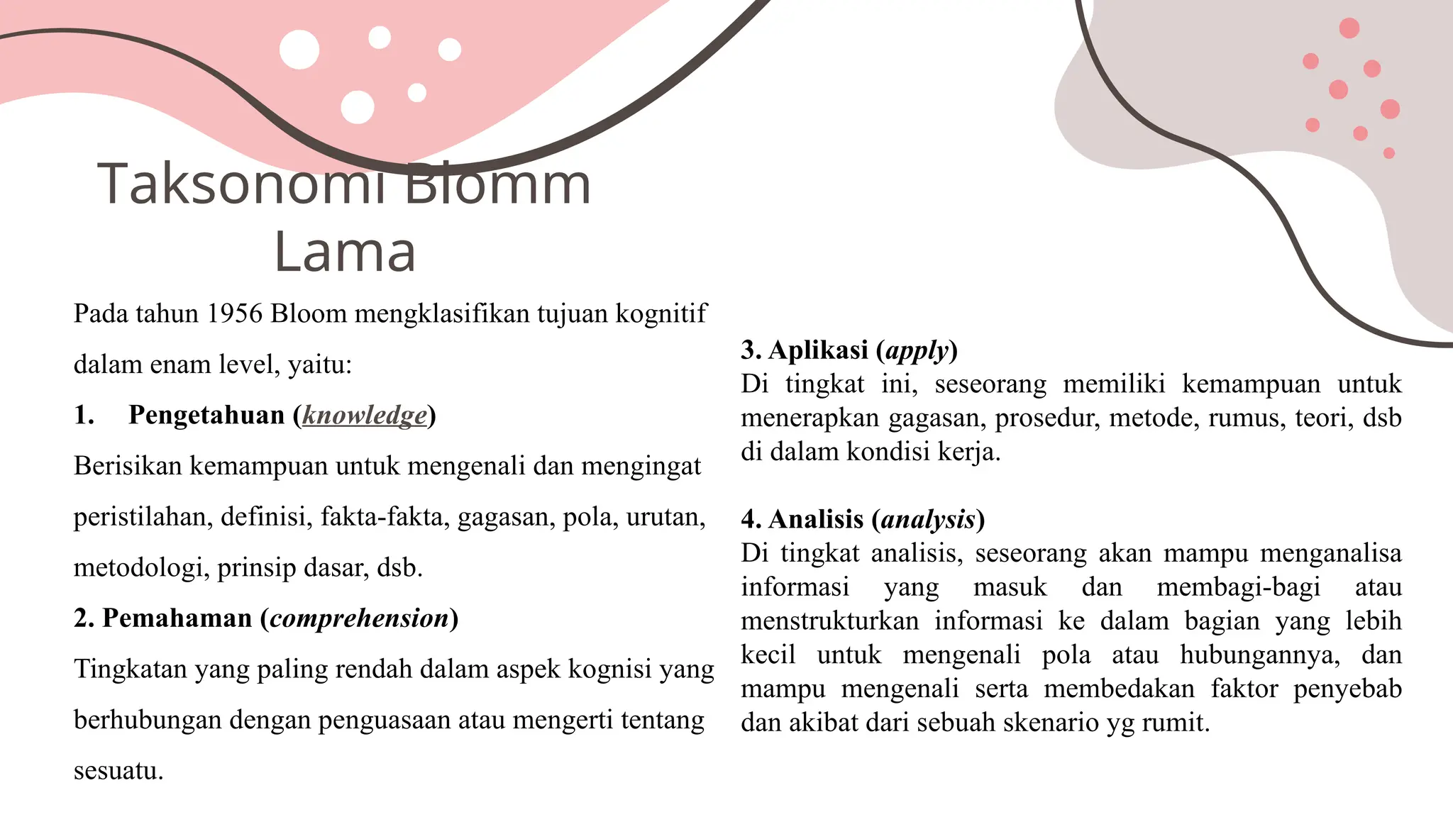 sebuah pembahasan teori Taksonomi Blomm .pptx