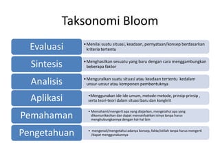 Taksonomi bloom | PPTX