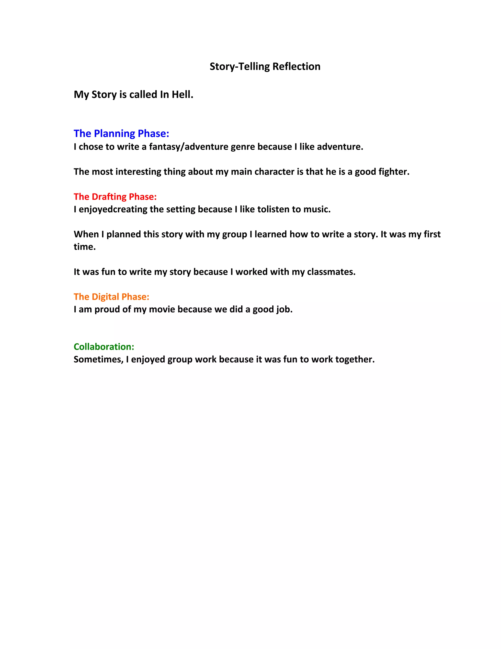 Takumi story reflection | DOCX