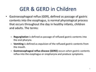 Gastroesophageal Reflux Disease in Children | PPTX