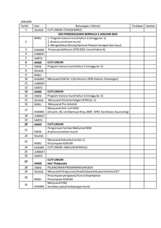 Takwim Sekolah | DOCX