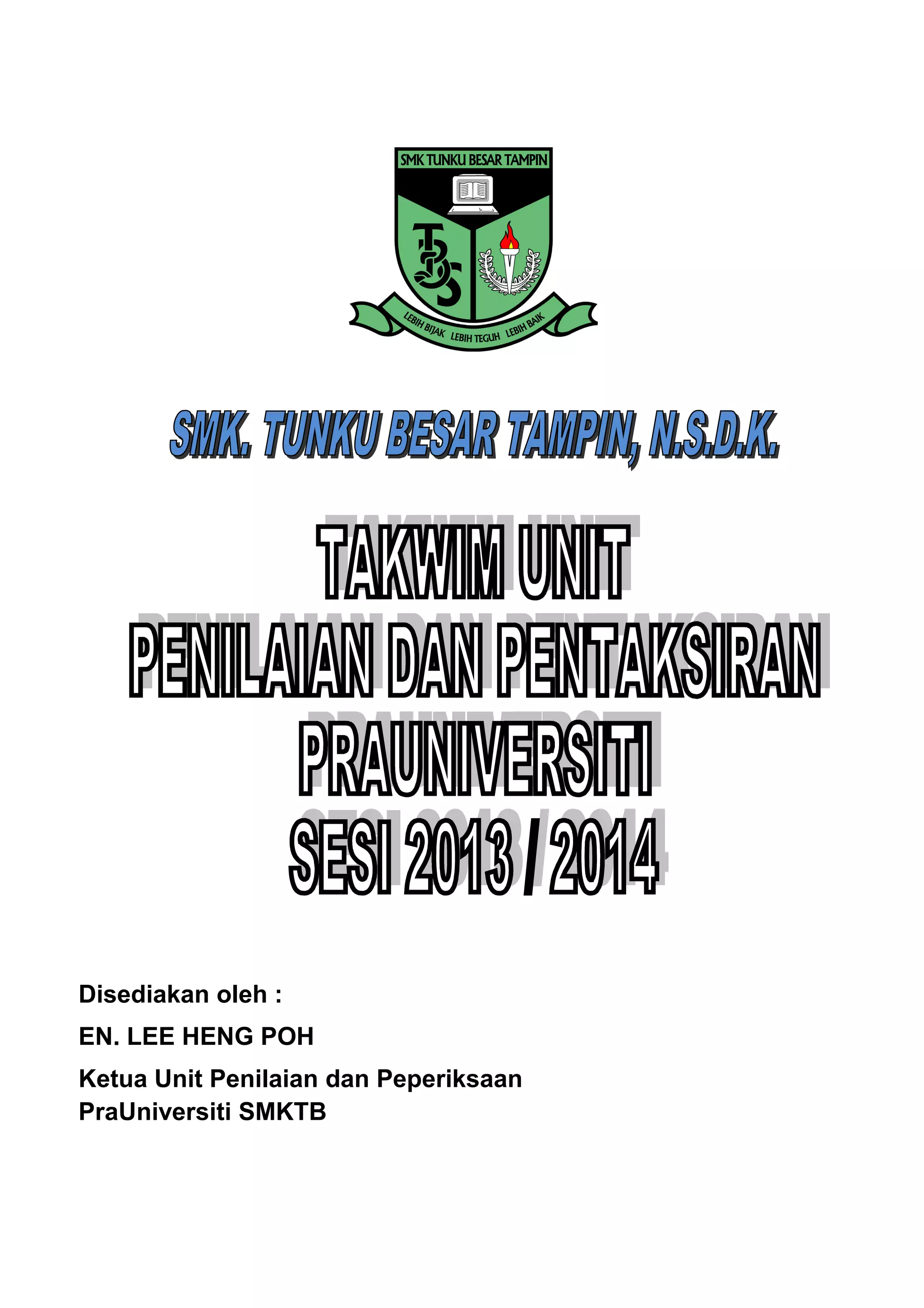 Takwin penilaian dan peperiksaan 2014 | DOC