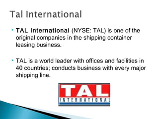 Tal International | PPT | Logistics and Transportation Industry ...