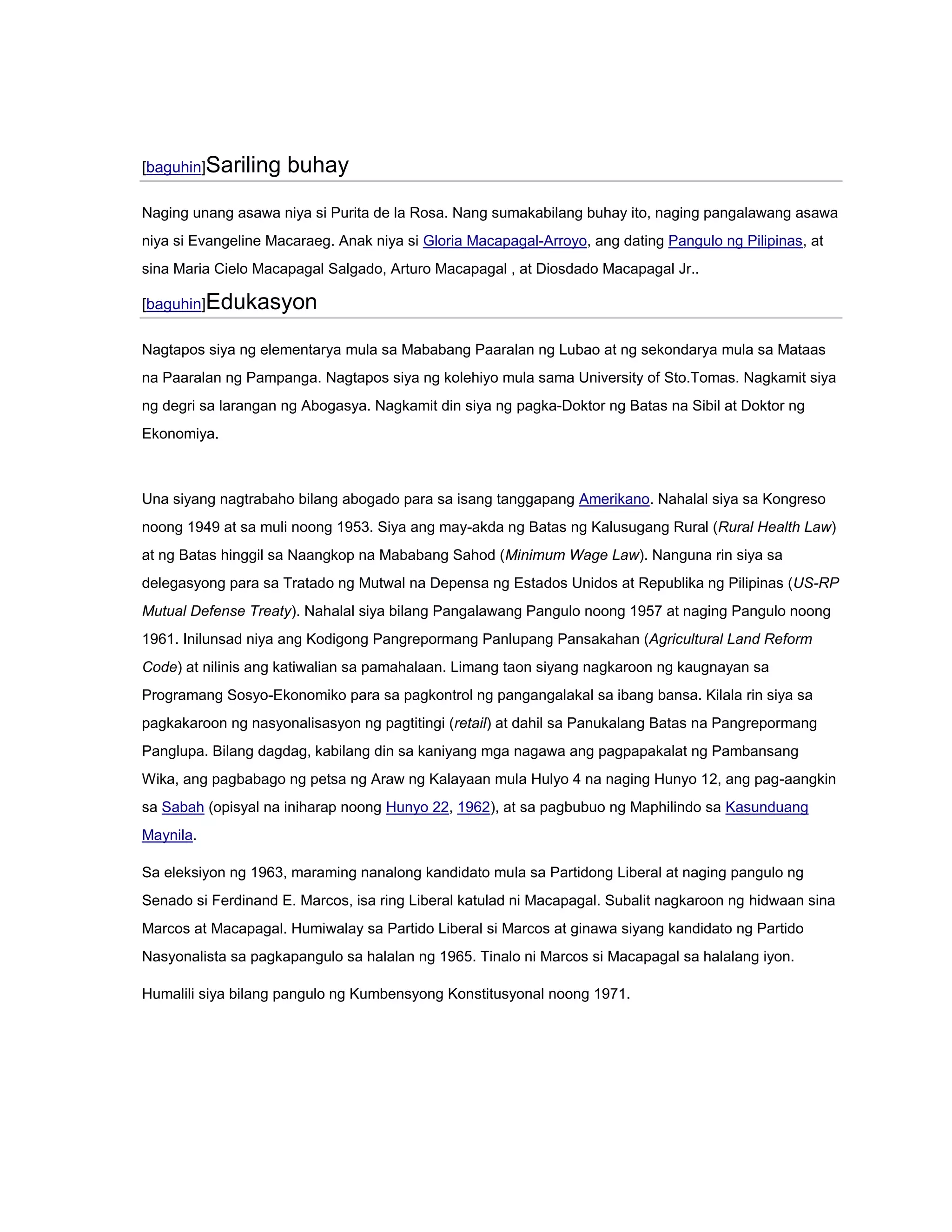 Talaan ng mga pangulo ng pilipinas | DOCX