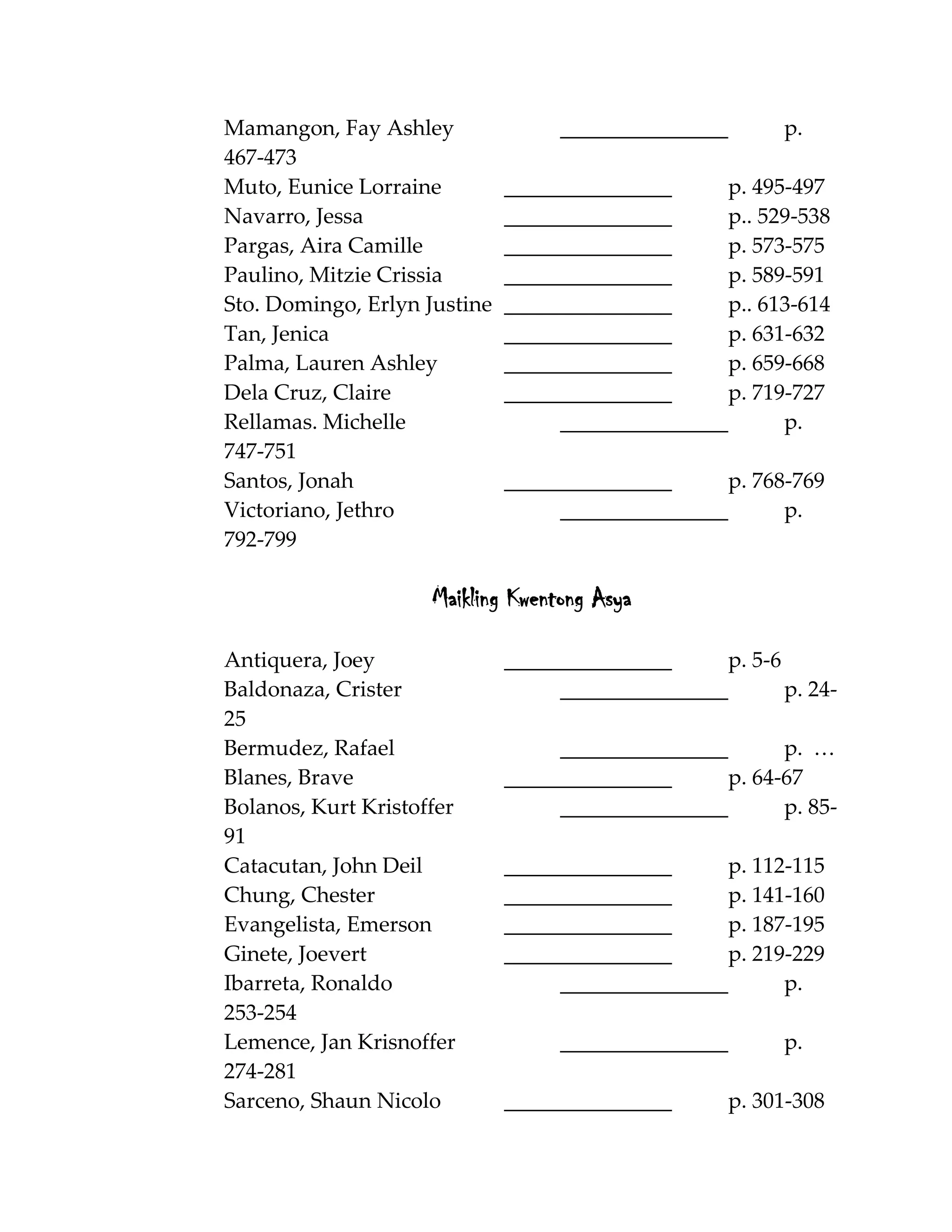 Talaan Ng Nilalaman | DOCX