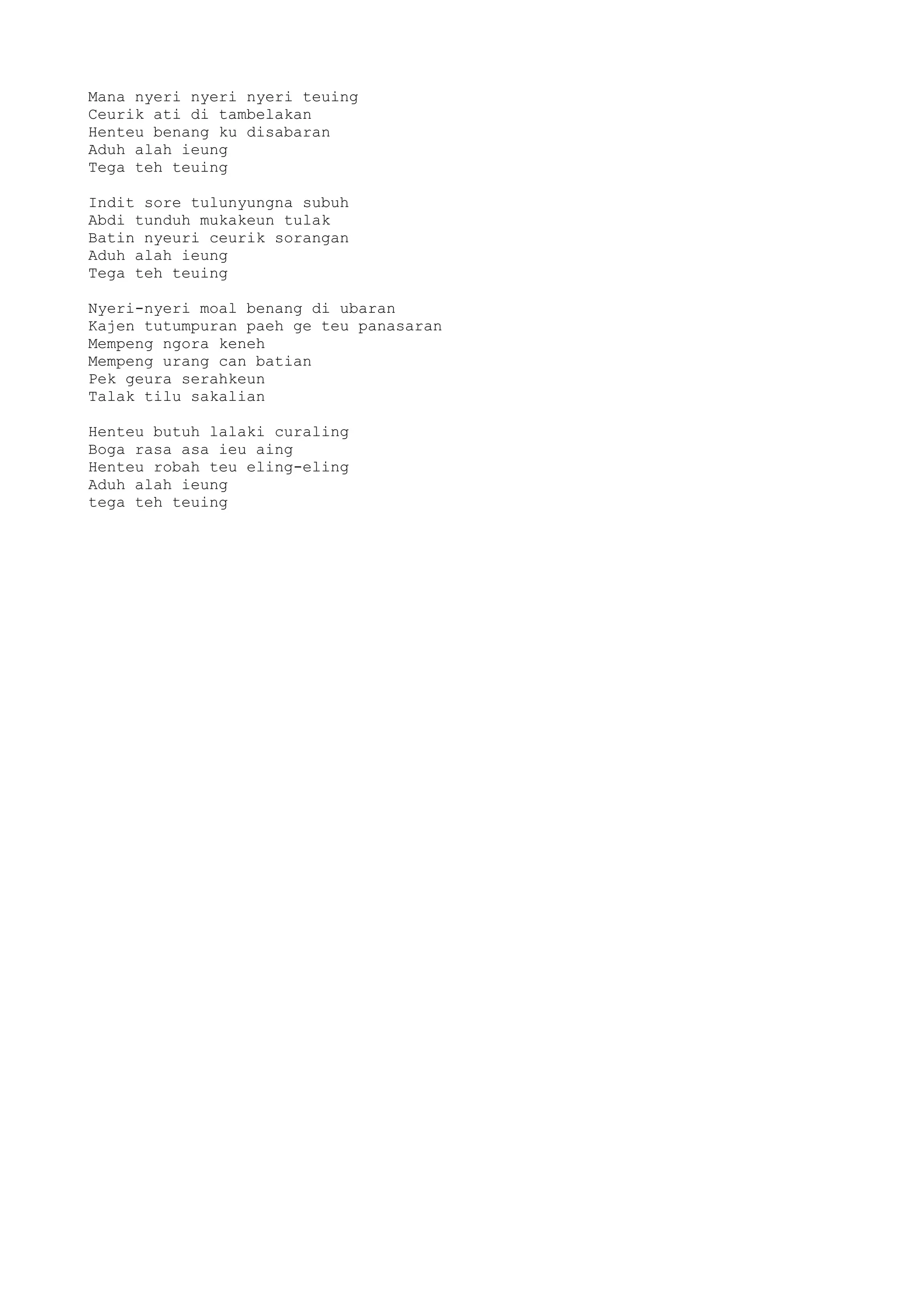 Talak tilu | TXT