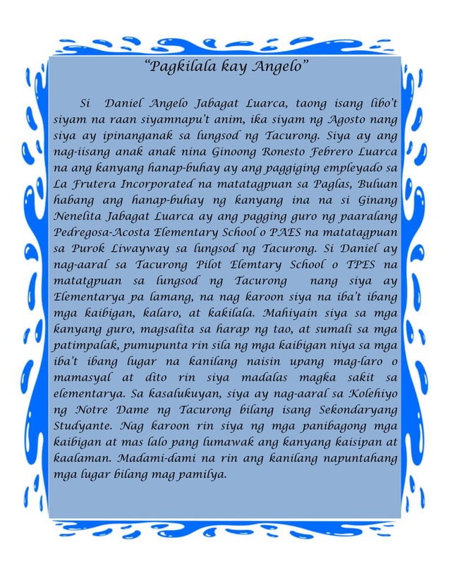 talambuhay ni daniel angelo j47 | DOCX