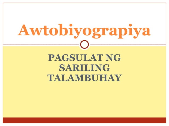 Pagsulat ng Malikhaing Di Piksyon na Talambuhay | PPT