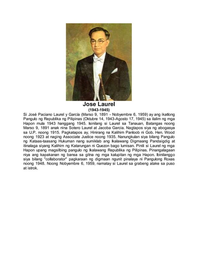 Talambuhay ng mga pangulo ng pilipinas | DOCX