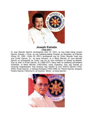 Talambuhay ng mga pangulo ng pilipinas | DOCX