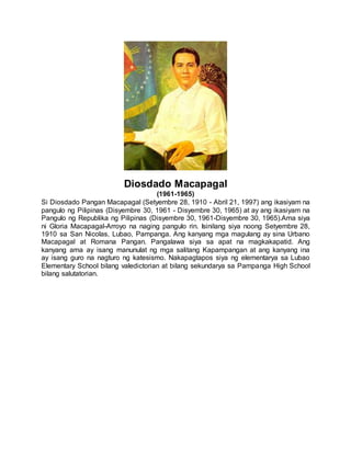 Diosdado Macapagal Talambuhay