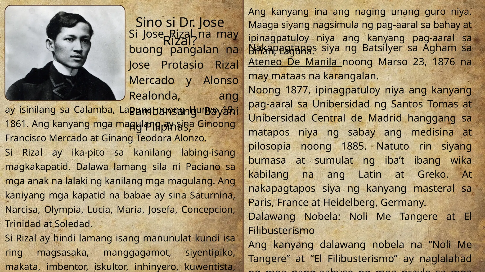 Talambuhay ni Dr. Jose Rizal At Kasaysayan ng El Fili.pptx