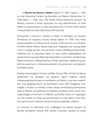 Talambuhay ni manuel l. quezon bb. lca | DOCX