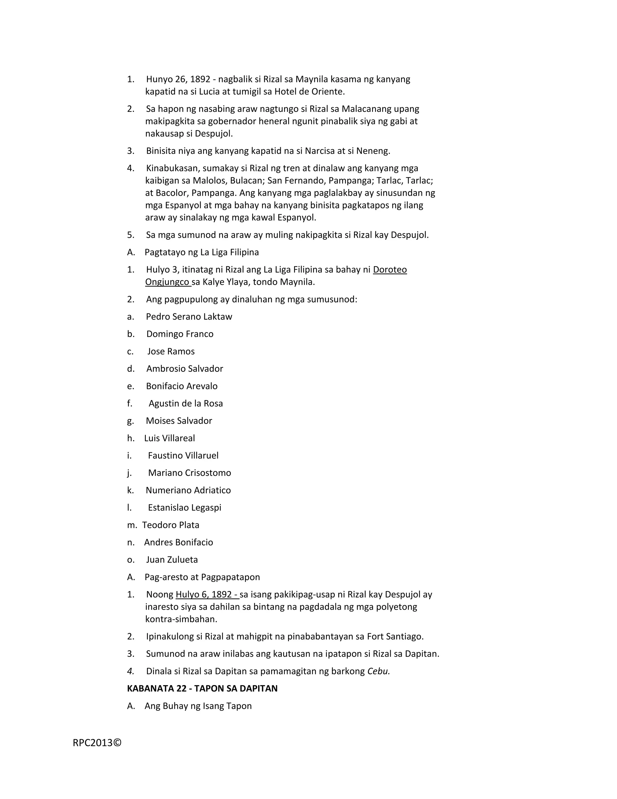 TALAMBUHAY NI JOSE RIZAL | DOCX