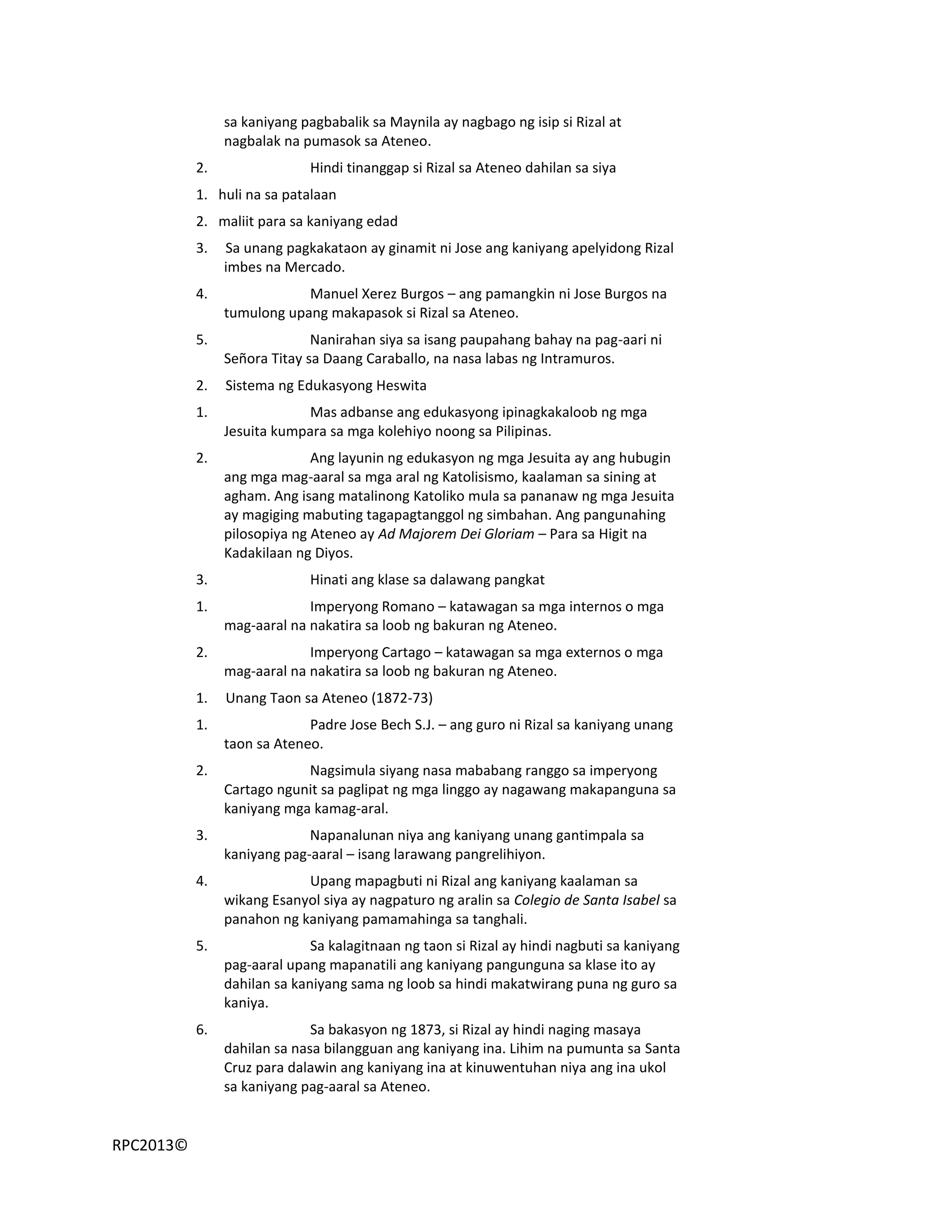 TALAMBUHAY NI JOSE RIZAL | DOCX