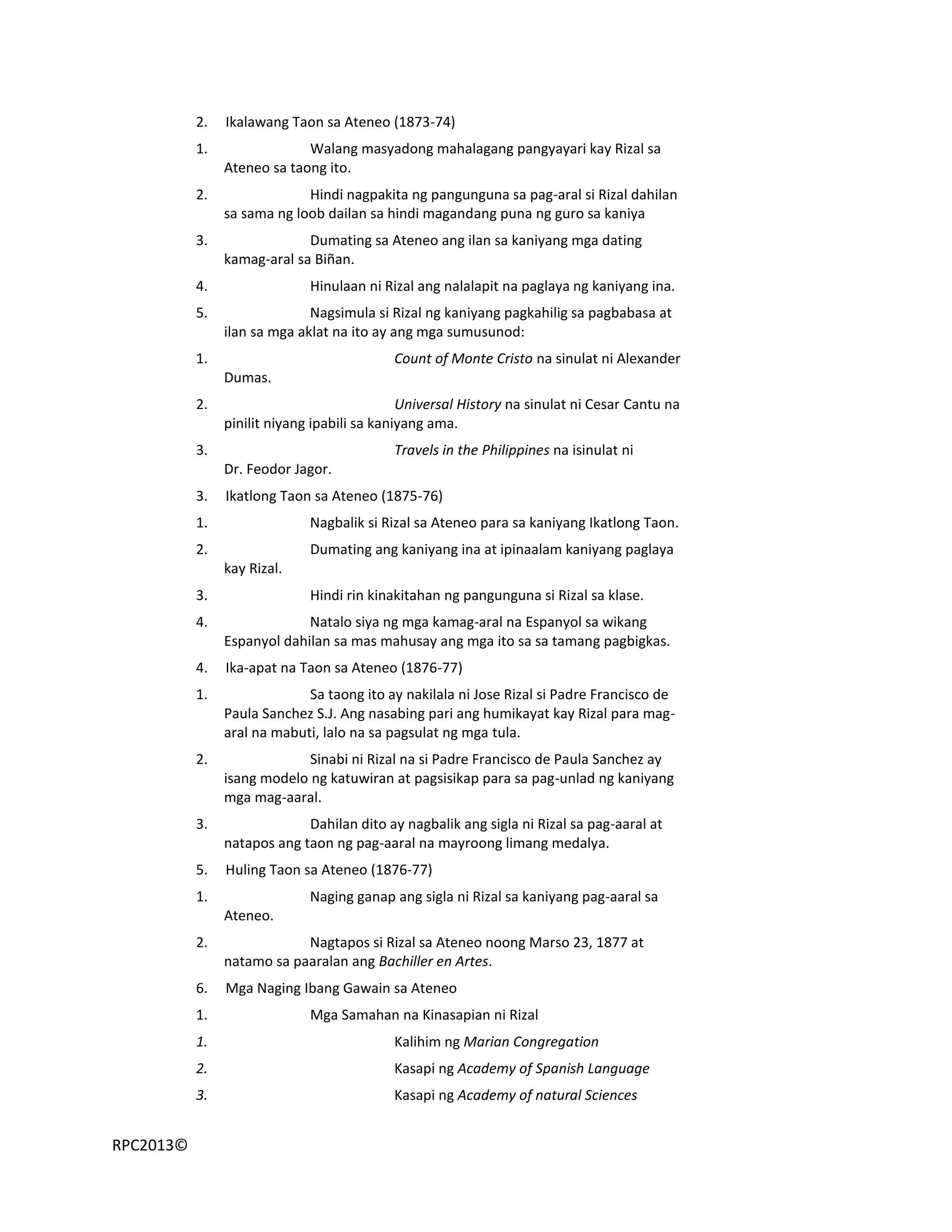 TALAMBUHAY NI JOSE RIZAL | DOCX