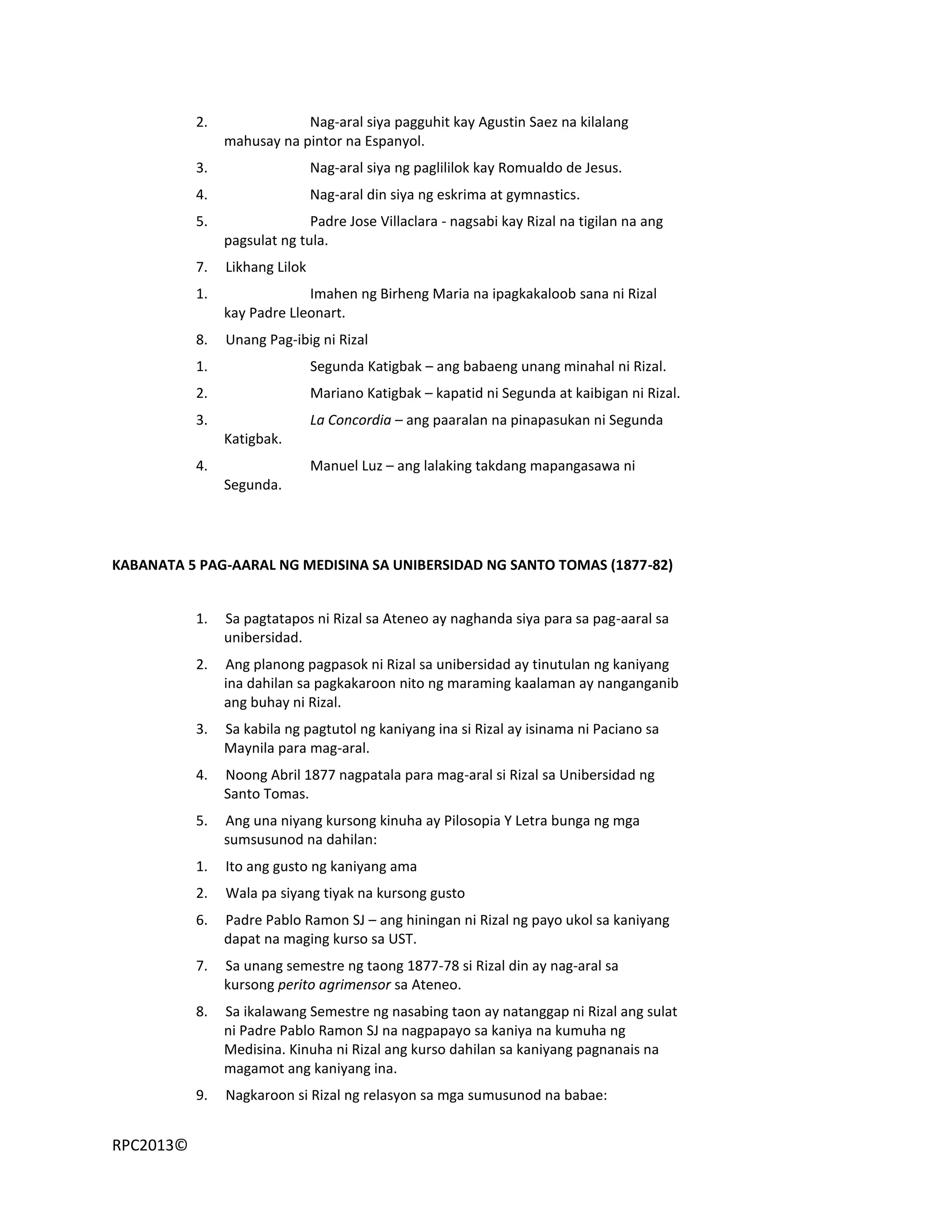 TALAMBUHAY NI JOSE RIZAL | DOCX