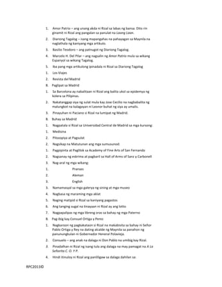 TALAMBUHAY NI JOSE RIZAL | DOCX