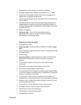 TALAMBUHAY NI JOSE RIZAL | DOCX