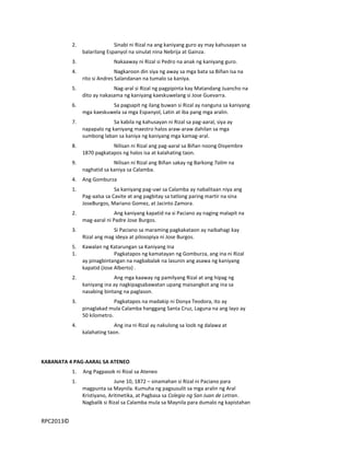 TALAMBUHAY NI JOSE RIZAL | DOCX