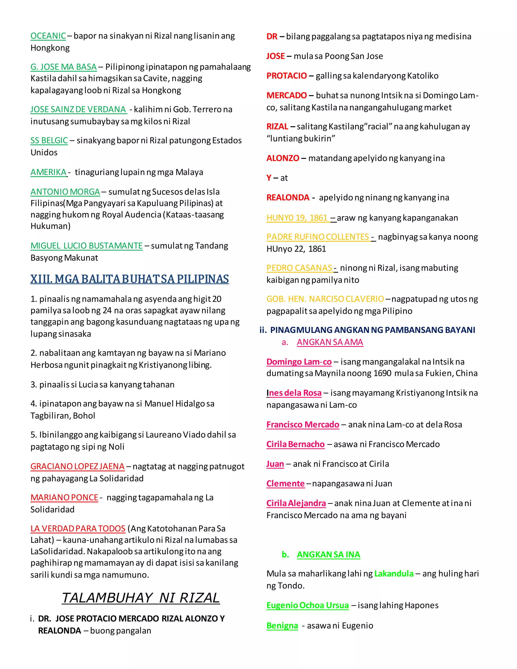 Talambuhay ni rizal | DOCX