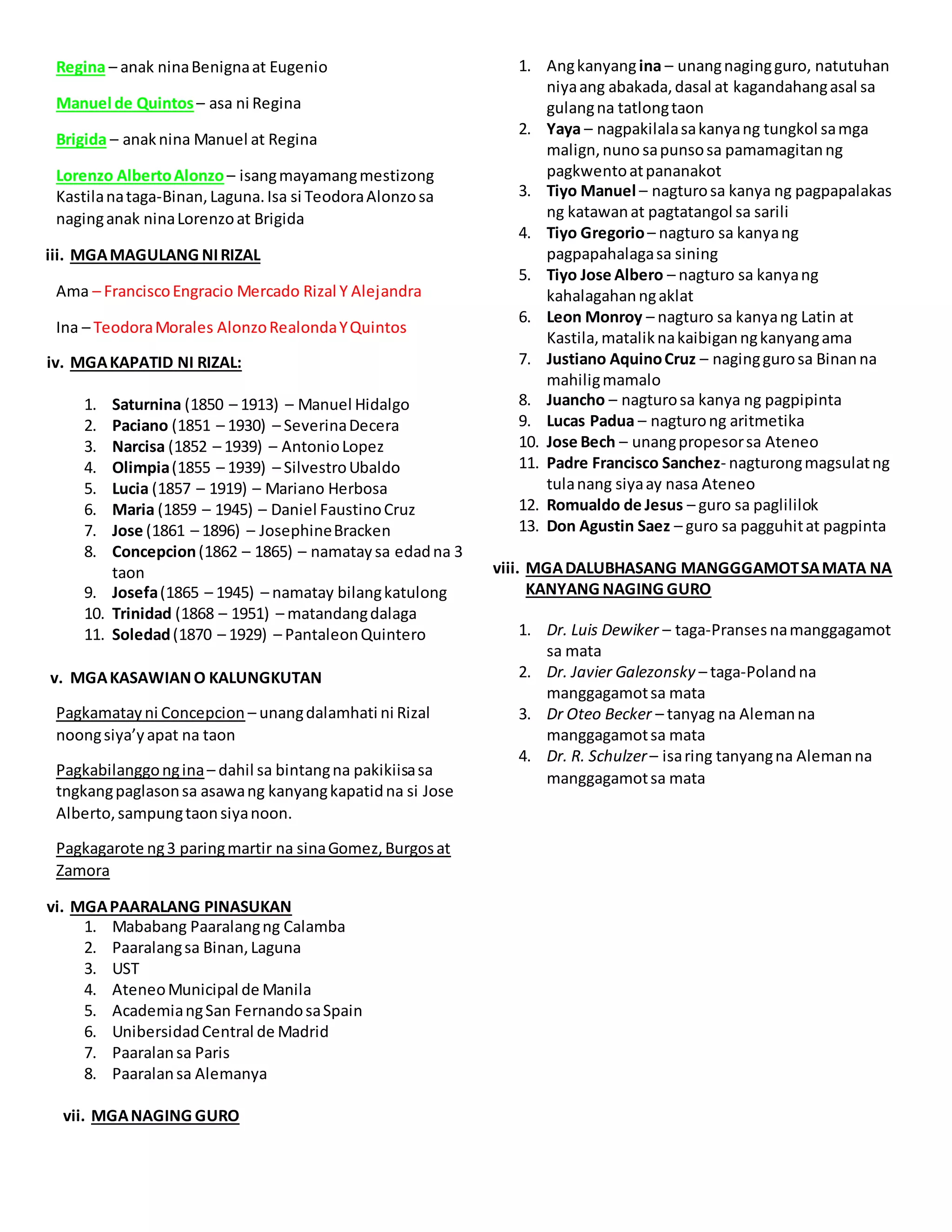 Talambuhay ni rizal | DOCX