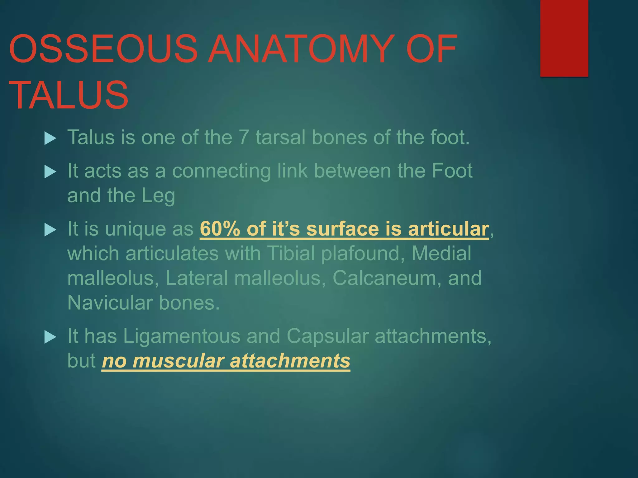 TALUS FRACTURE AND MANAGEMENT. | PPTX