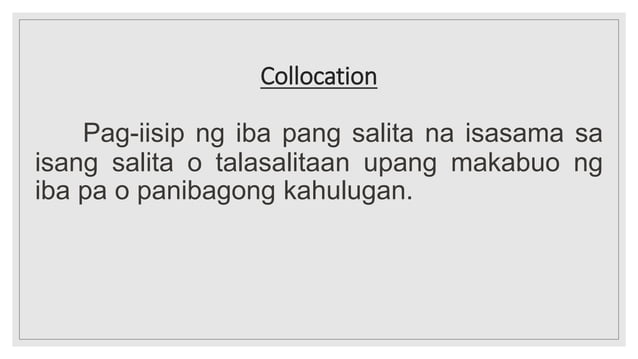 Talasalitaan kolokasyon | PPTX