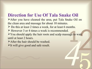 Tala Snake Oil Is Solution For Regrowth Hair | PPT