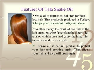 Tala Snake Oil Is Solution For Regrowth Hair | PPT