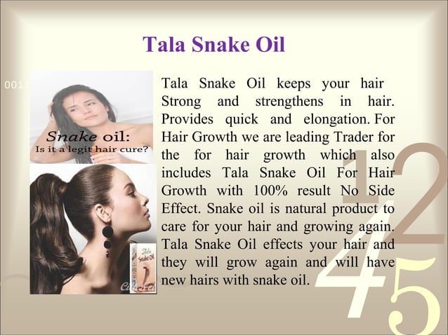 Tala Snake Oil Is Solution For Regrowth Hair | PPT