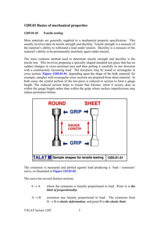 TALAT Lecture 1205: Introduction to Mechanical Properties, Casting ...