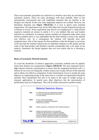 TALAT Lecture 1502: Criteria in Material Selection | PDF