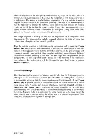 TALAT Lecture 1502: Criteria in Material Selection | PDF