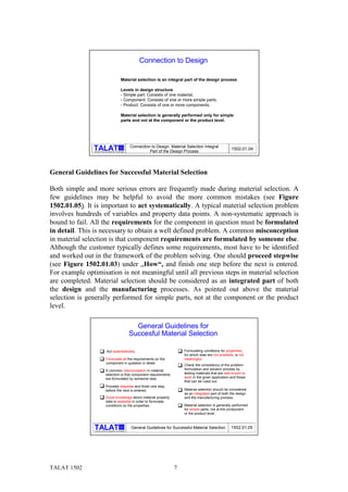 TALAT Lecture 1502: Criteria in Material Selection | PDF