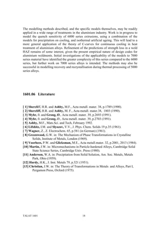 TALAT Lecture 1601: Process modelling applied to age hardening aluminium alloys | PDF