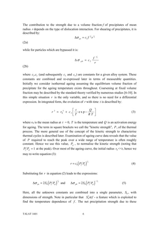 TALAT Lecture 1601: Process modelling applied to age hardening ...
