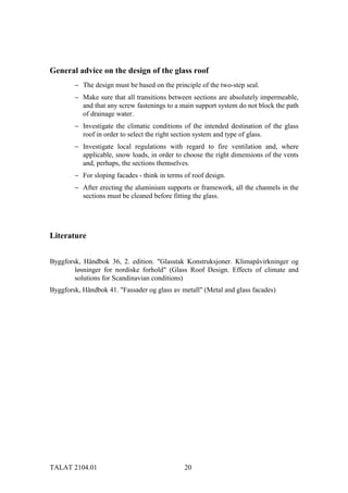 TALAT Lecture 2104.01: Case Study on Glass Roof | PDF