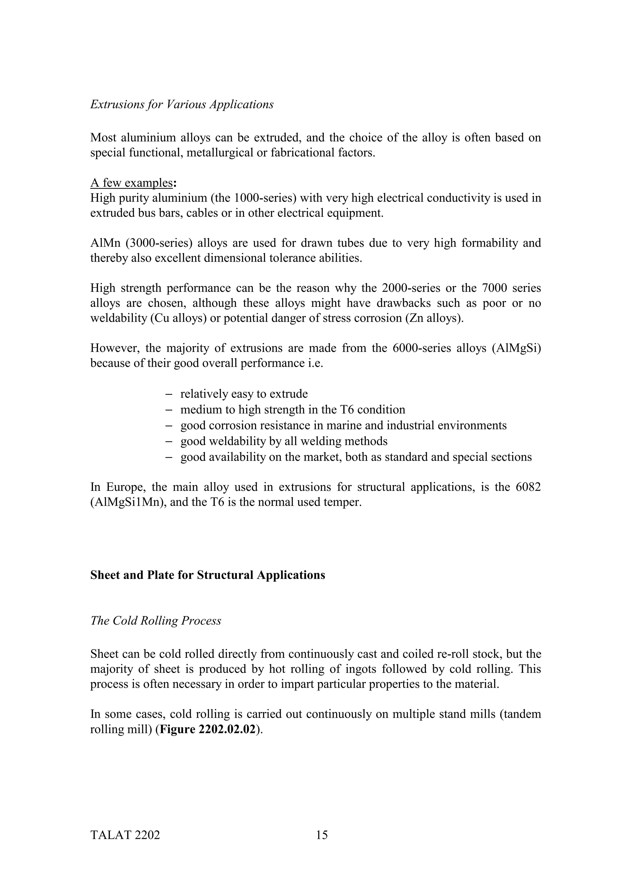 TALAT Lecture 2202: Structural Aluminium Materials | PDF