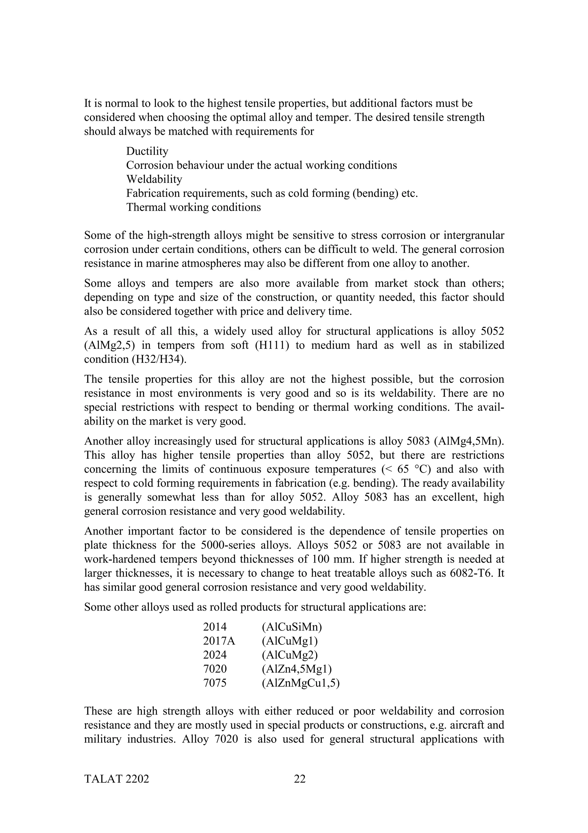 TALAT Lecture 2202: Structural Aluminium Materials | PDF