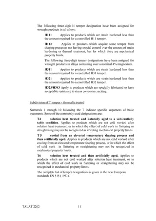 TALAT Lecture 2202: Structural Aluminium Materials | PDF