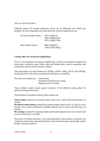 TALAT Lecture 2202: Structural Aluminium Materials | PDF