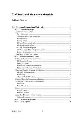 TALAT Lecture 2202: Structural Aluminium Materials | PDF