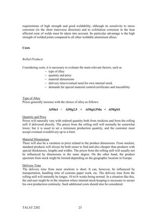 TALAT Lecture 2202: Structural Aluminium Materials | PDF