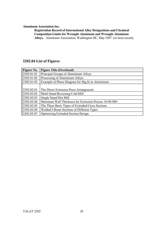 TALAT Lecture 2202: Structural Aluminium Materials | PDF